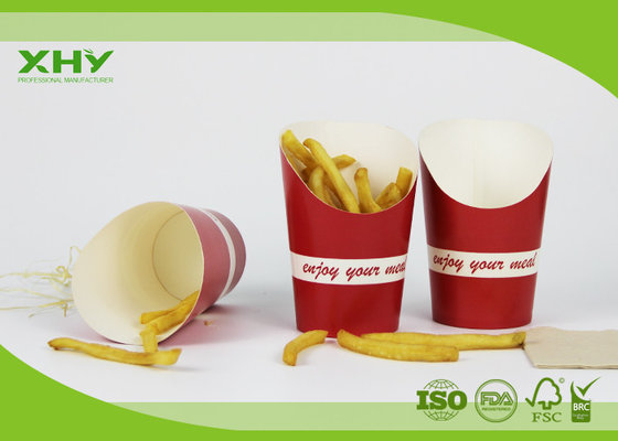 China Red Color Printed 9oz French Fries Chip Paper Cups with FDA Certificated supplier