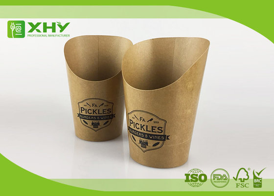 China Custom Logo Printed Kraft Paper French Fries Cups BRC Certificated 9oz supplier