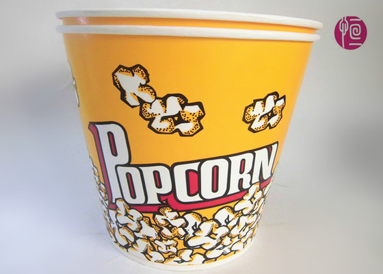 China 180oz Volume 4850ml Disposable Flexo Print Paper Popcorn Bucket With Paper Lid supplier