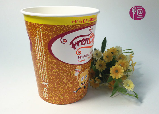 China 32oz Disposable Enamel French Fries Containers With Flexo Print supplier